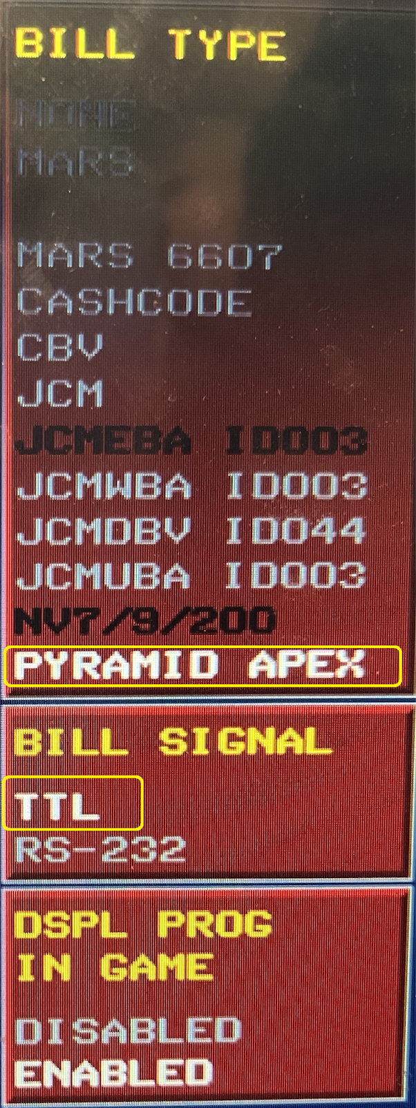 Apex Game Configurations – Pyramid Technologies Support